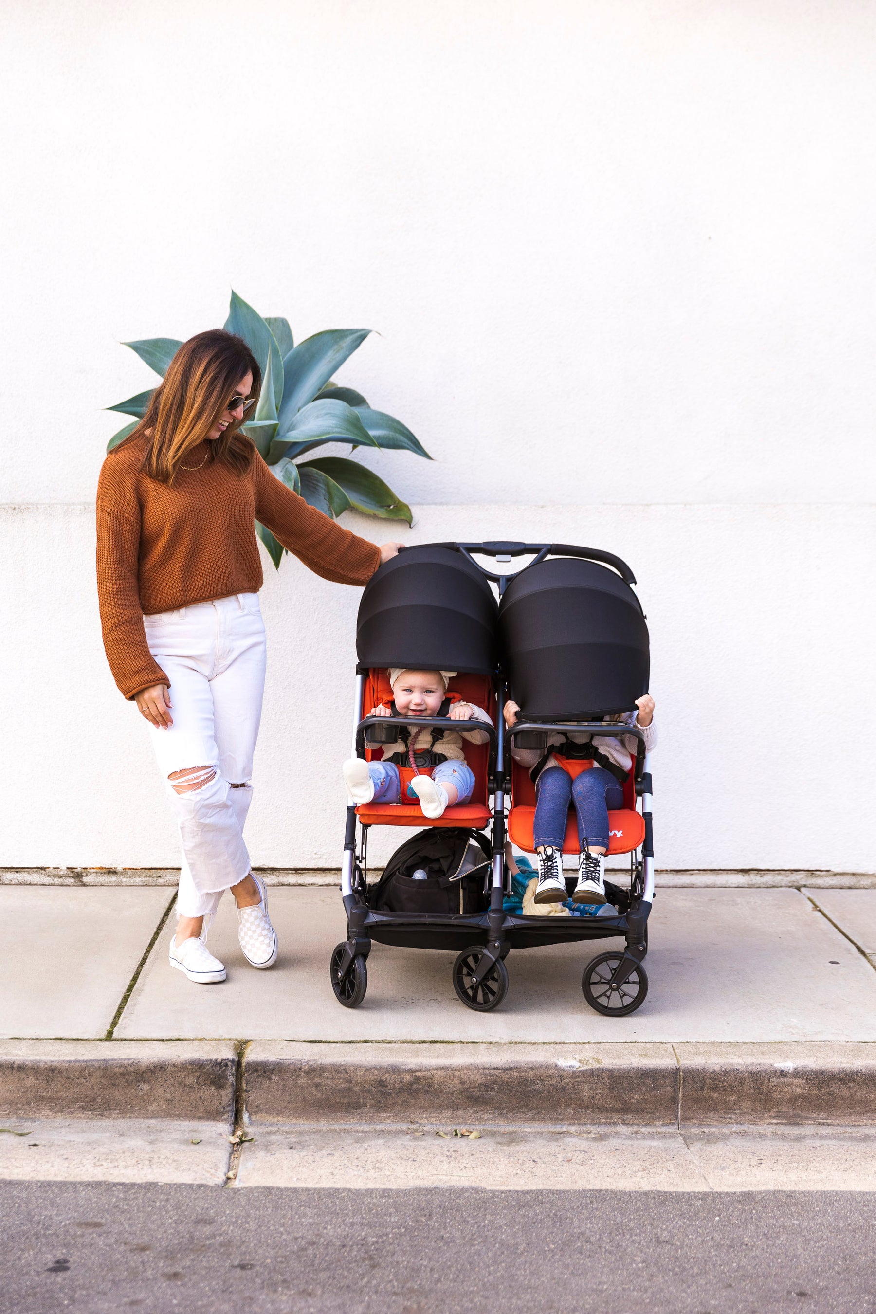 Kooper X2 Lightweight Compact Double Stroller With Trays - Black