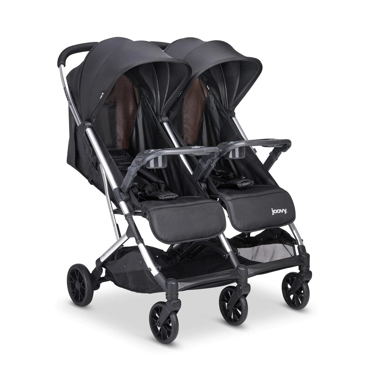 Kooper X2 Lightweight Compact Double Stroller With Trays - Black