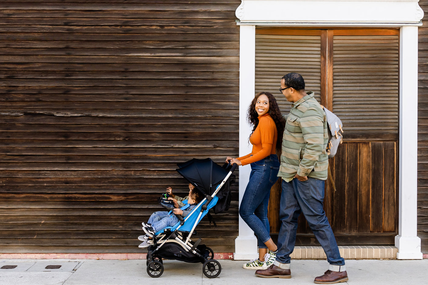 Kooper X2 Lightweight Compact Double Stroller With Trays - Black